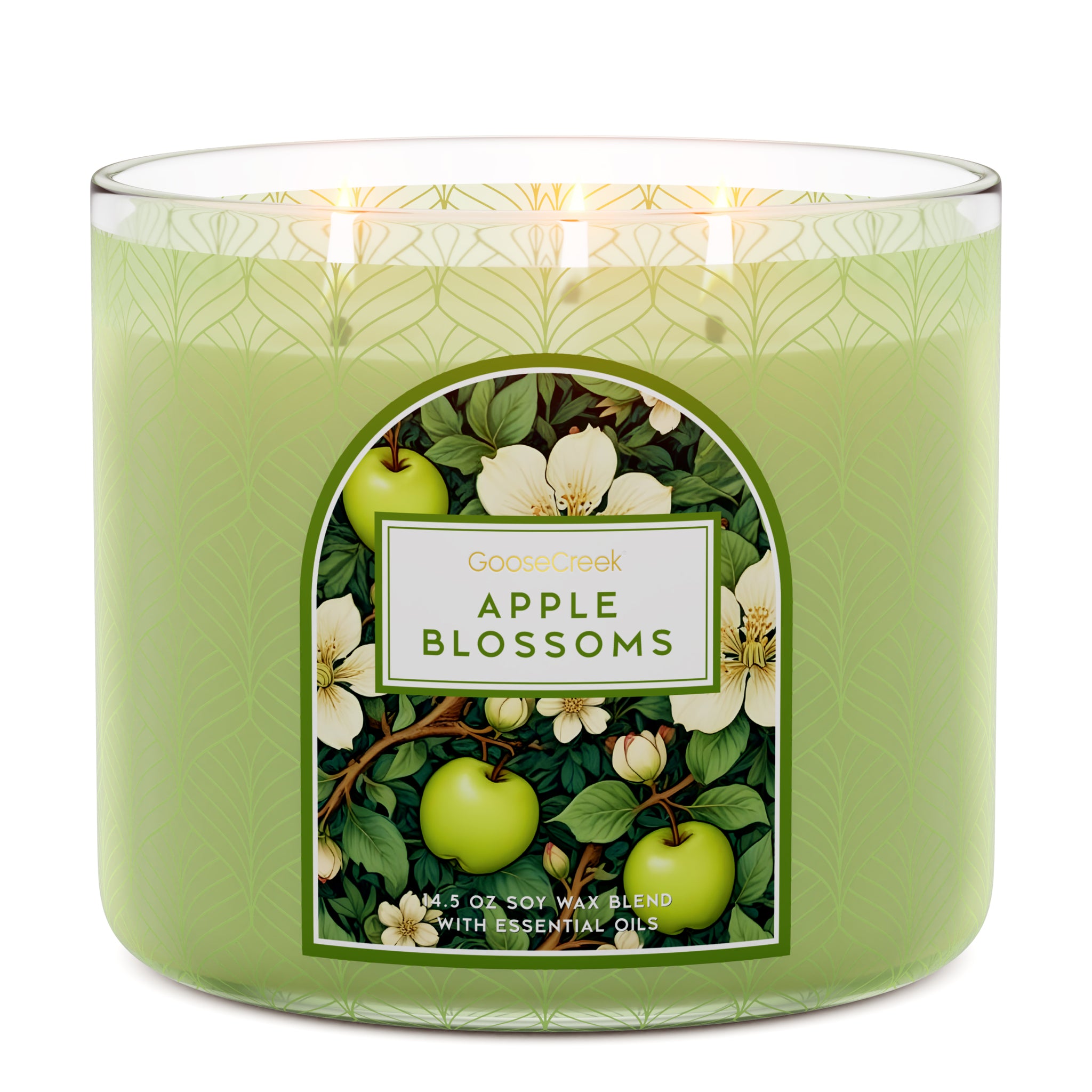 Apple Blossoms Large 3-Wick Candle: Crisp Apple and Soft Blooms, Hand ...