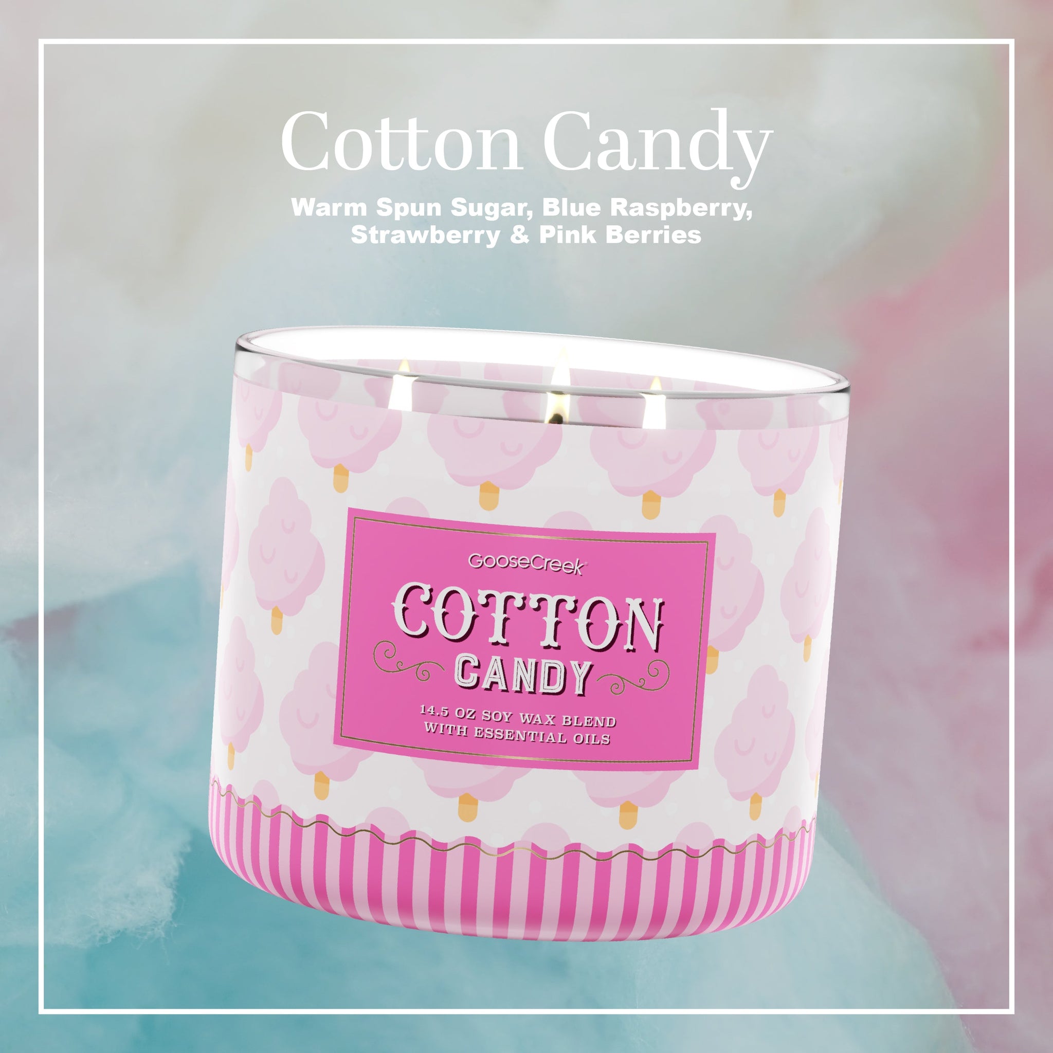 Indulge in the Sweet Delight of Cotton Candy with Our Large 3-Wick ...