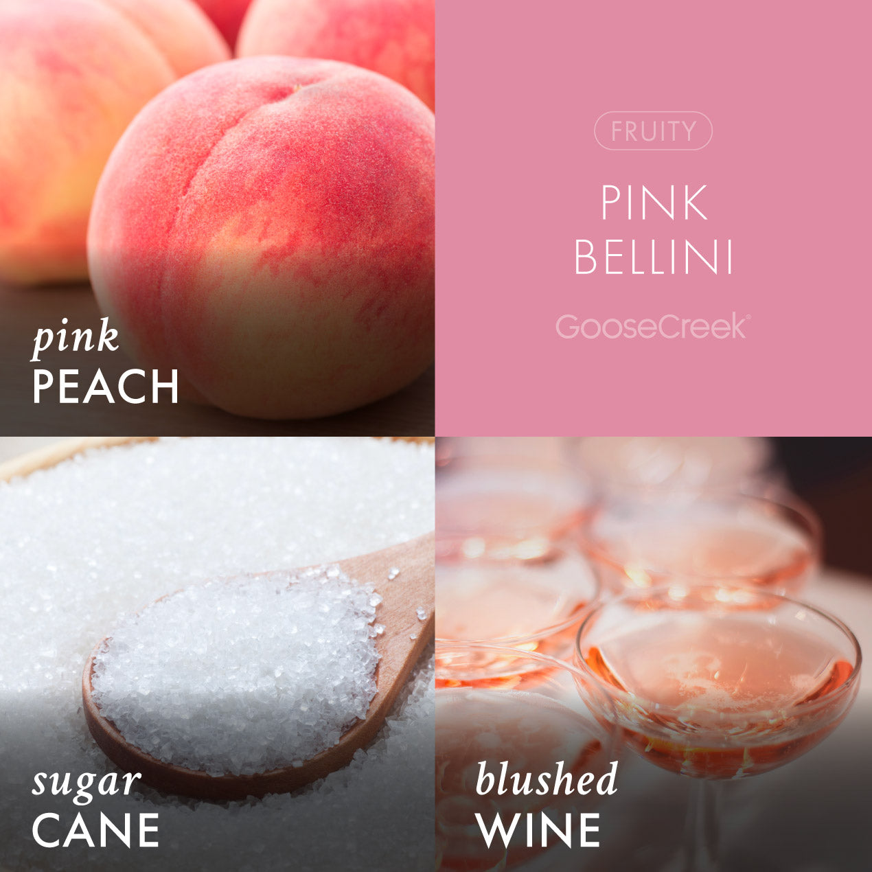 Pink Bellini Large 3-Wick Candle: Refreshing Peach and Blush Wine Scent ...