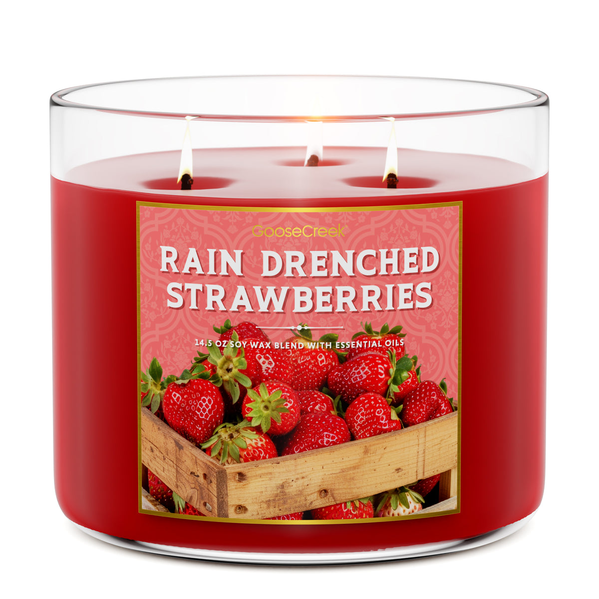 Rain Drenched Strawberries Large 3-Wick Candle – Goose Creek Candle